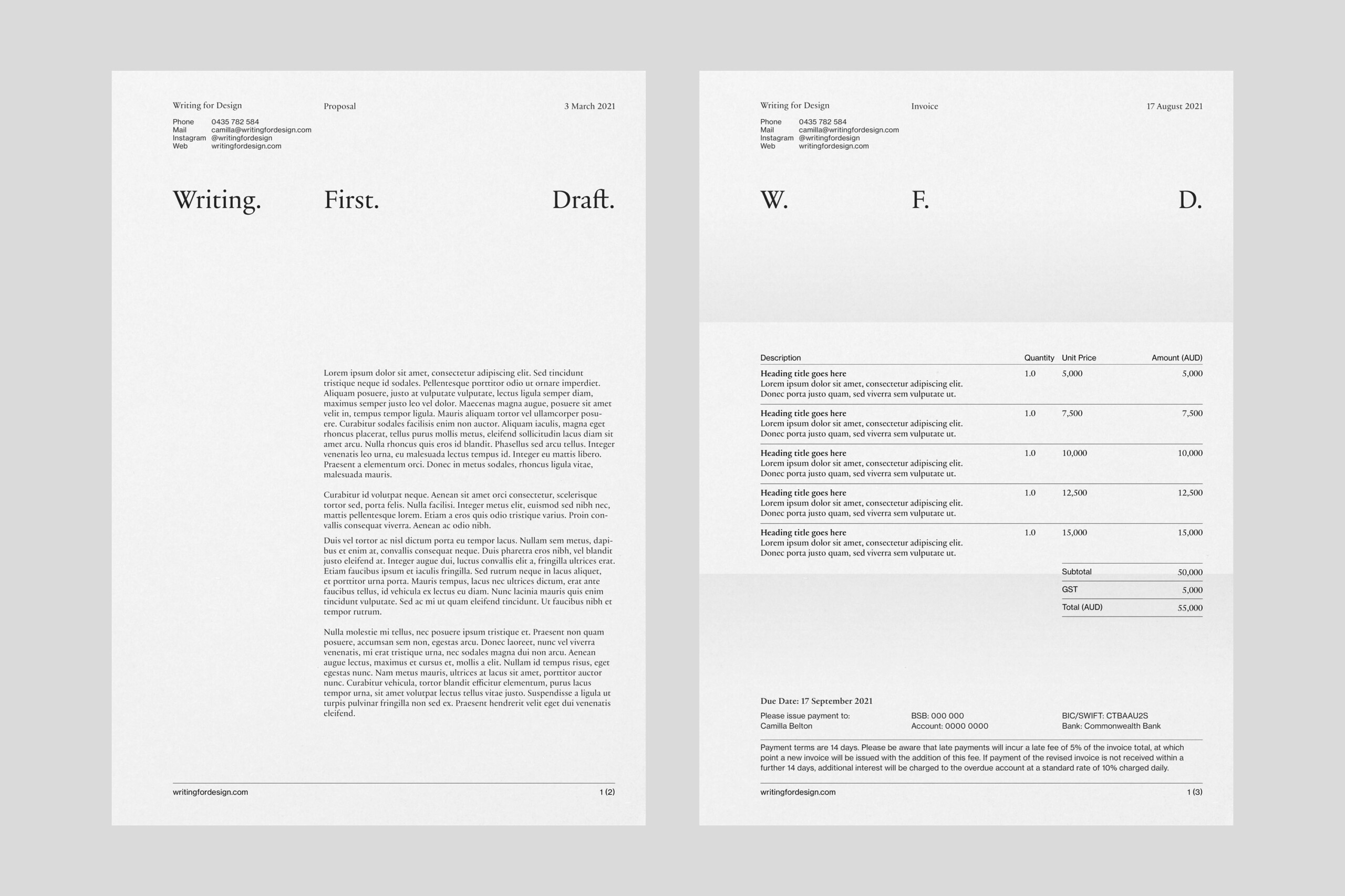 Writing for Design - Standard Projects